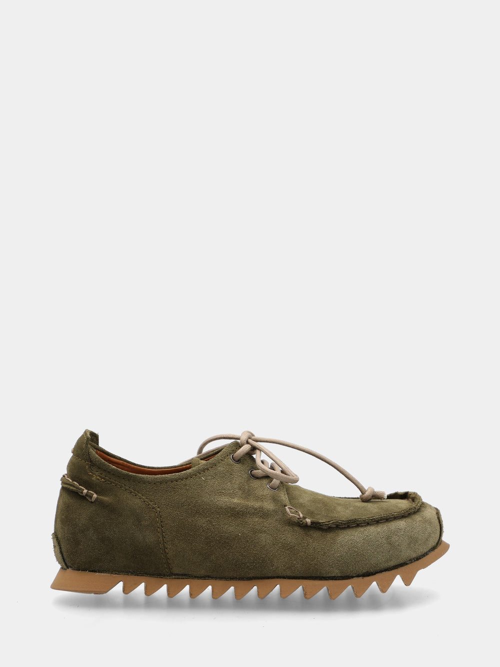 Gray split leather derby with shark tooth sole | Guja Footwear