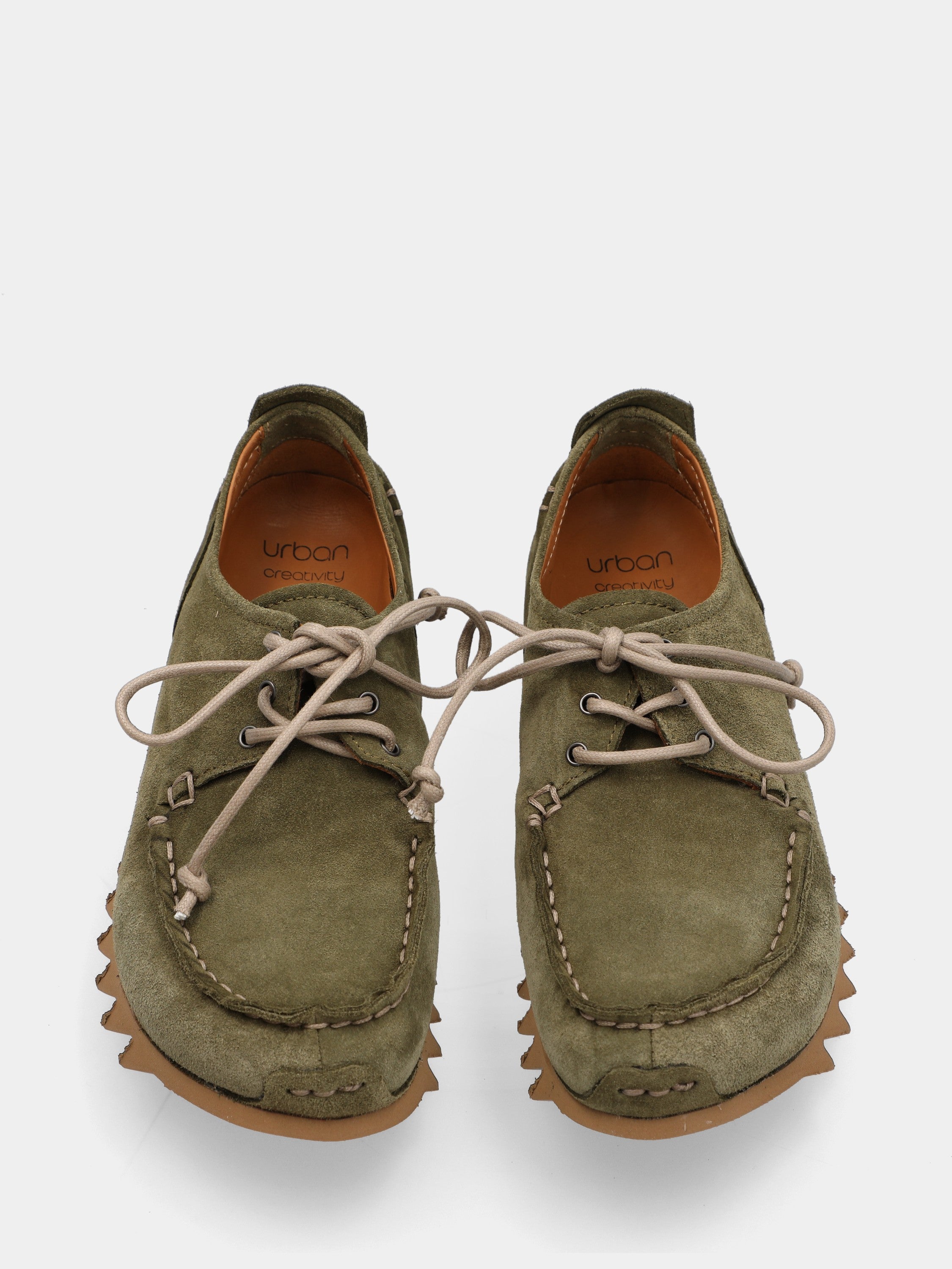 Gray split leather derby with shark tooth sole | Guja Footwear